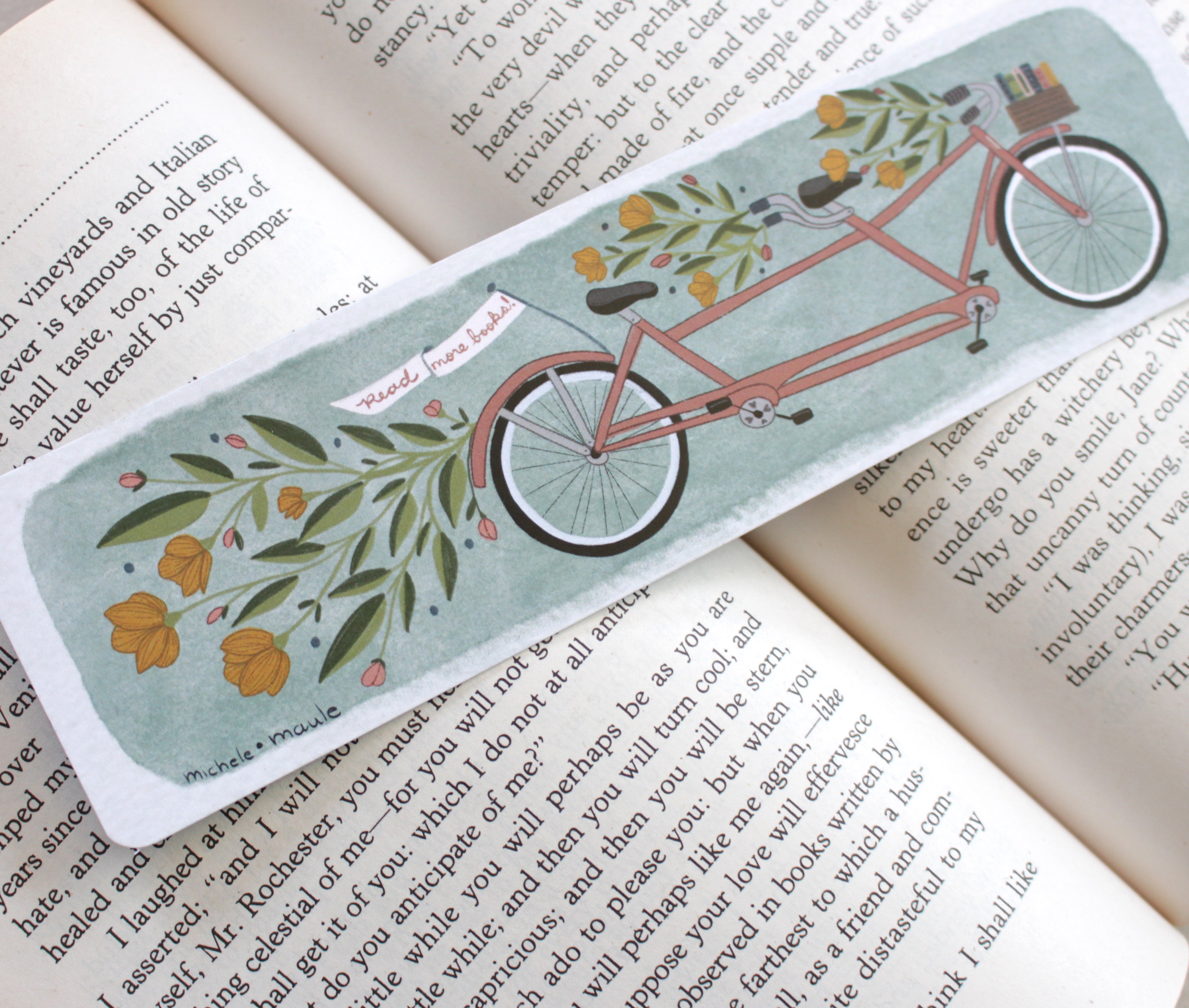Tandem Bike Illustrated Bookmark – Michele Maule